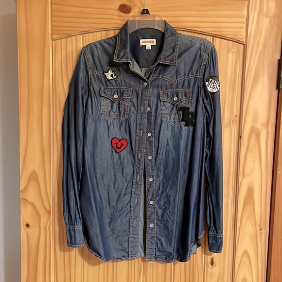 True Religion | Tops | True Religion Georgia Patch Button Up Western ...
